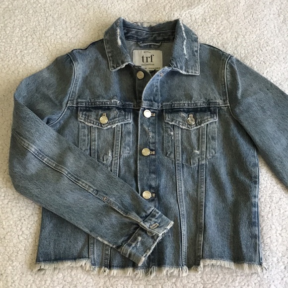 Zara | Jackets & Coats | Zara Trf Distressed Denim Jacket Xs New | Poshmark